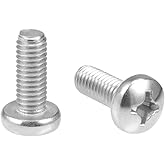 Amazon.com: uxcell M6x12mm Machine Screws Pan Phillips Cross Head Screw 304 Stainless Steel ...