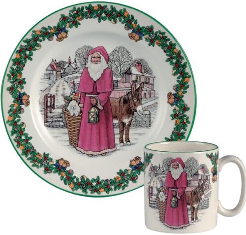 Amazon.com | Spode Christmas Tree Santa's of the World Plate, Pere Noel ...