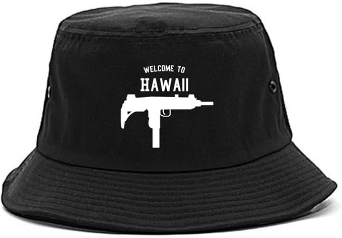 Amazon.com: Welcome to Hawaii Uzi Sub Machine Gun Bucket Hat Black ...