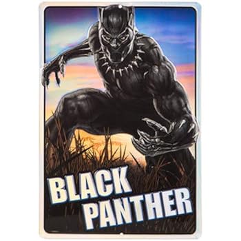 Amazon.com: Black Panther Metal Sign Wall Art Home Decoration Theater ...