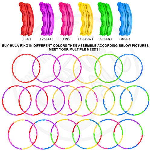 4 Pack Kids Weighted & Exercise Hoola Hoops -Hula Rings -Snap Together ...