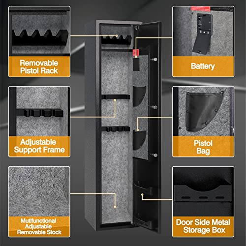 Bonusall 4-10 Rifle Gun Safe with Light, Long Gun safe for Rifles and ...