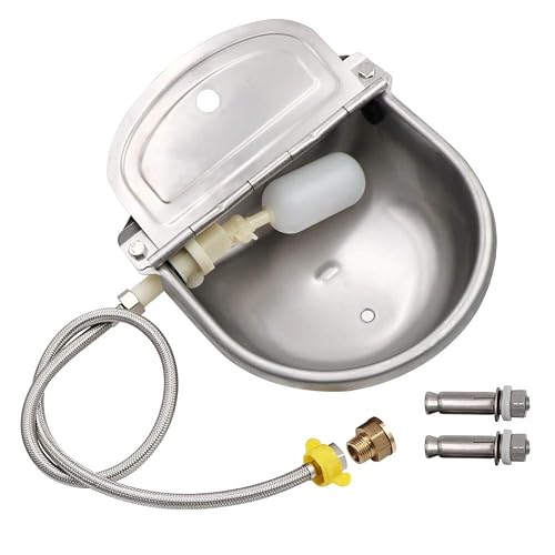 MACGOAL Stainless Steel Water Trough for Animals with Drain Plug ...