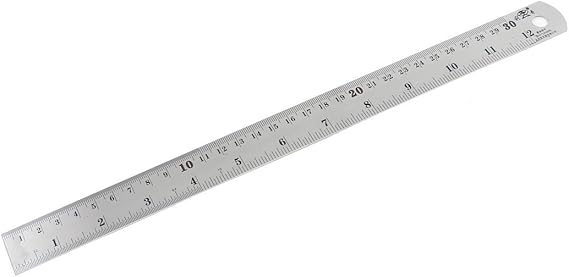 Aexit 25mm Width Linear Measurement Stainless Steel Straight Edge Ruler ...