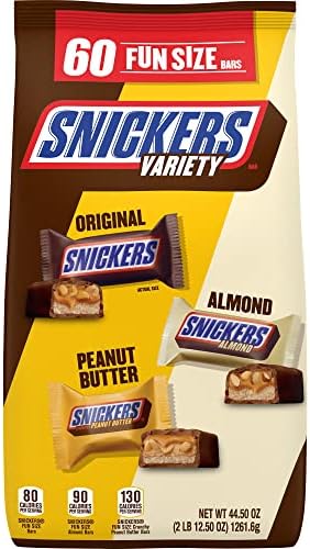 SNICKERS NFL Football Fun Size Variety Pack Chocolate Candy Bars, 60 ...