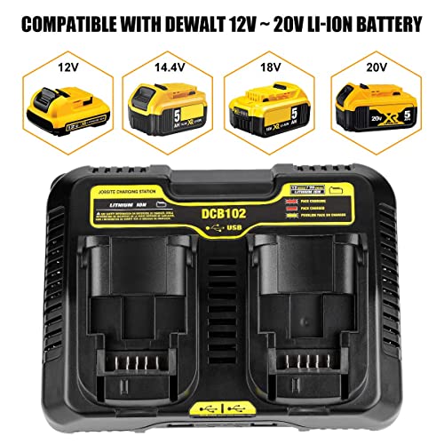 AYTXTG DCB102BP Replacement Dewalt 20V Battery Charger for DCB115 ...