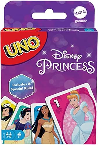Mattel Games UNO Disney Princesses Card Game for Kids & Family, Themed ...