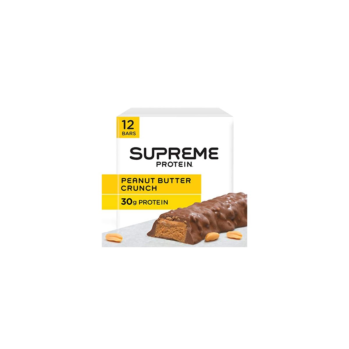 Supreme Protein 30g Protein Bar, Peanut Butter Crunch, 3 Ounce Bars ...
