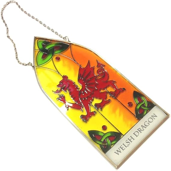 Wales Welsh Dragon Stained Glass Window Hanger: Amazon.co.uk: Kitchen ...