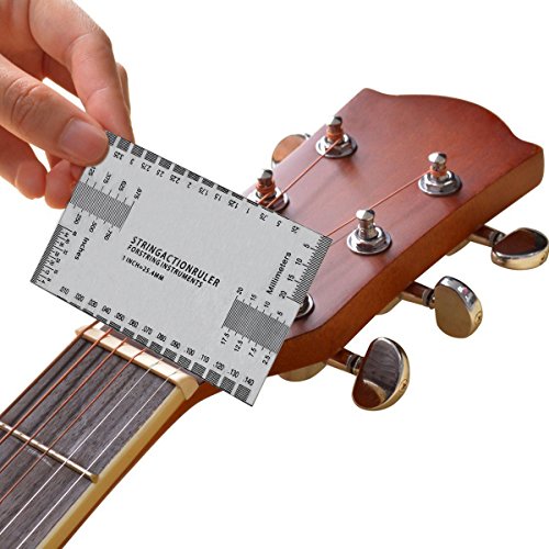 Simtyso Guitar String Action Ruler Gauge Tool Measuring Kit for ...