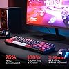 Redragon K628 PRO 75% 3-Mode Wireless RGB Gaming Keyboard, 78 Keys Hot ...
