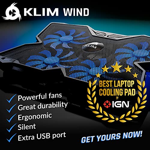 KLIM Wind Laptop Cooling Pad - More Than 500 000 Units Sold - New 2023 - The Most Powerful Rapid ...