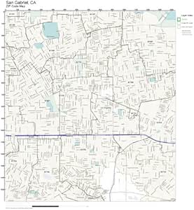 Amazon.com: ZIP Code Wall Map of San Gabriel, CA ZIP Code Map Not ...