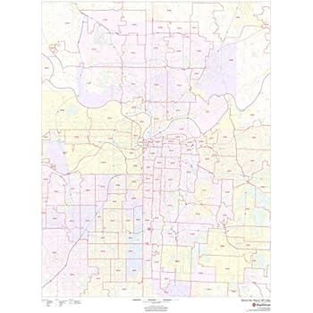 Amazon.com : Kansas City, Missouri Zip Codes - 36" x 48" Paper Wall Map ...