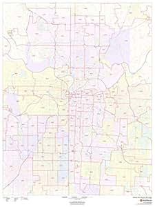 Amazon.com : Kansas City, Missouri Zip Codes - 36" x 48" Laminated Wall ...