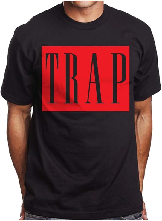 Men's Black Red Box Logo Trap T Shirt Plug Narco Street Wear Hip Hop ...