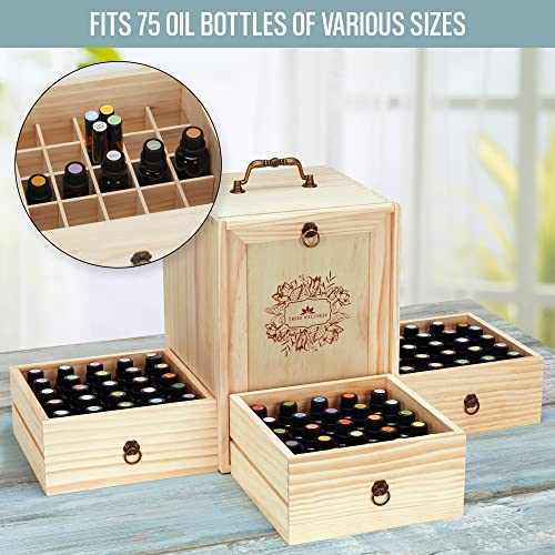 Essential Oil Storage - 10 15 20 ml fits - Holds 75 bottles - New ...