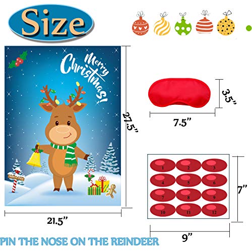 Funnlot Christmas Games for Kids Pin The Nose On The Reindeer Christmas ...