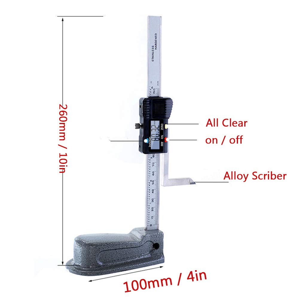 Button Cell included 0-150 mm with Carbide Scriber Digital Height Gauge ...