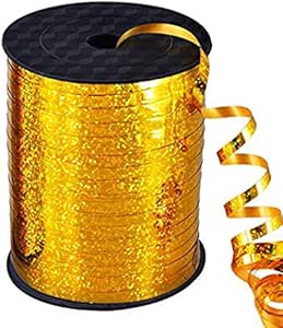 Amazon.com: 500 Yards Gold Crimped Curling Ribbon Shiny Metallic ...