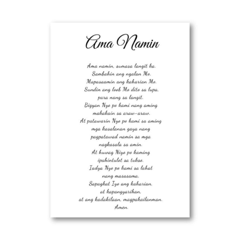 Filipino Lords Prayer Canvas Painting Print Our Father Ama Namin ...