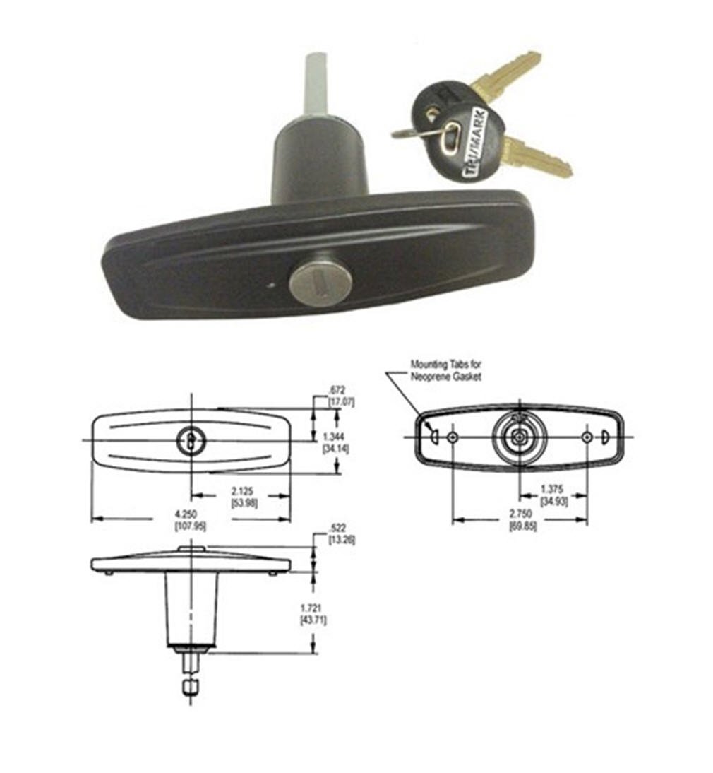 TriMark Clockwise Pop-Up Locking T-Handle (TM13946-01BLKRK) by TRIMARK ...