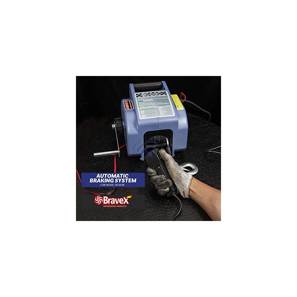 Bravex Trailer Winch 6000LBS, Reversible Portable 12-Volt DC Electric ...