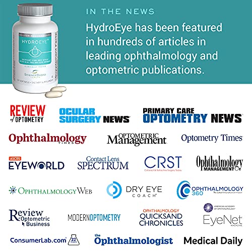 HydroEye Softgels - Dry Eye Relief - Features GLA, EPA, DHA And Other ...