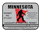 Bigfoot Gifts & Toys RDW Minnesota Sasquatch Hunting Permit - Color ...