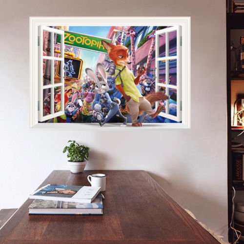 Disney Zootopia 3D Wall Sticker Nick Wilde Judy Hopps Home - Import It All