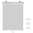 Amazon.com: No Drilling Retractable Roller Window Shades W/3 Suction Cups, Black Blackout Blind ...