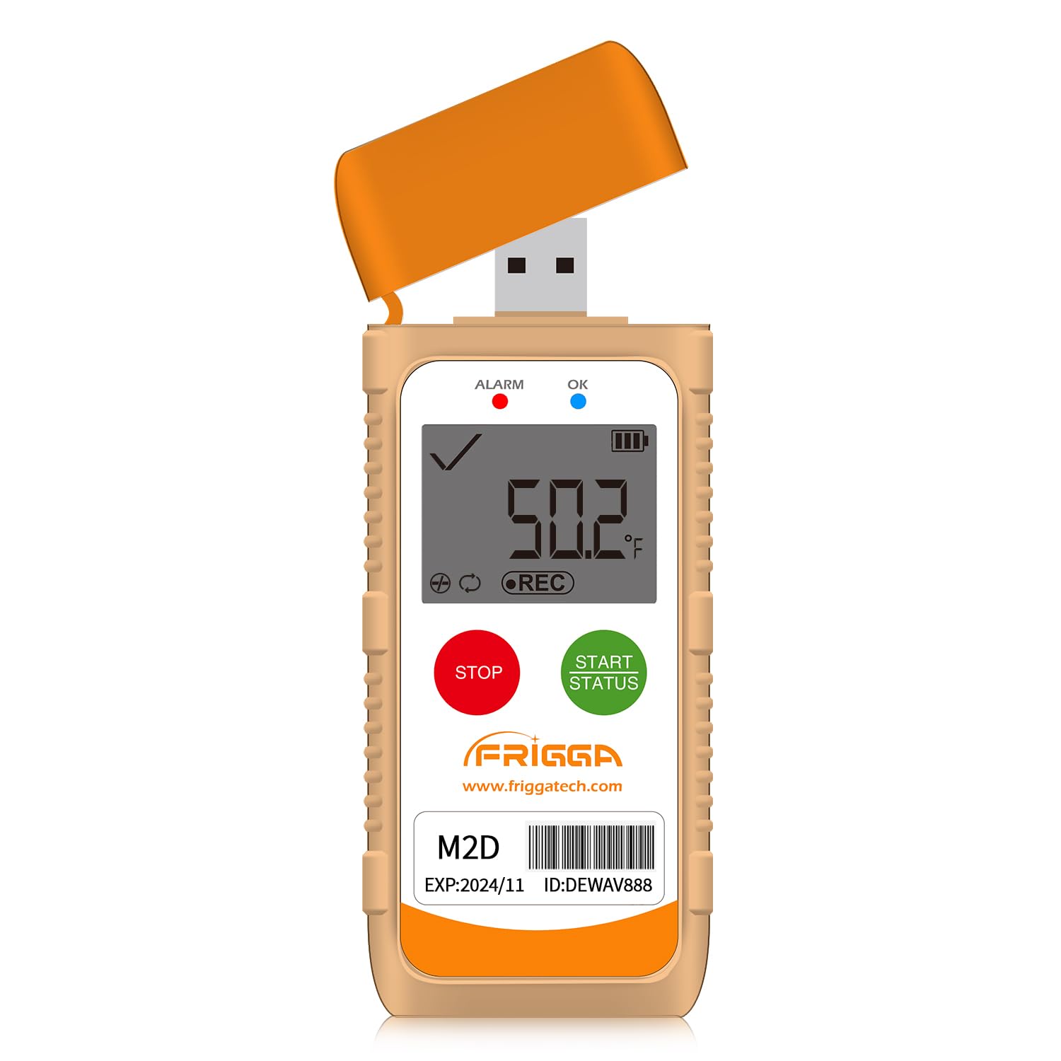 Frigga M2D Reusable Temperature Data Logger Multi-Use USB Digital Temperature Recorder 14400 ...