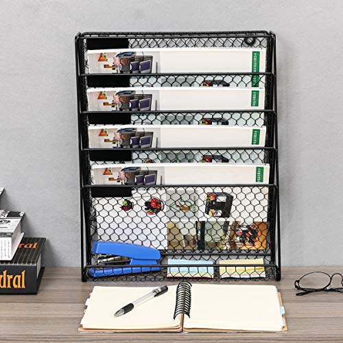 Superbpag Hanging File Organizer Metal 6 Tier Chicken Wire Wall Mount ...