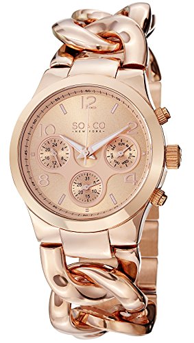 SO&CO New York Women's 5013.3 SoHo Analog Display Quartz Rose Gold ...