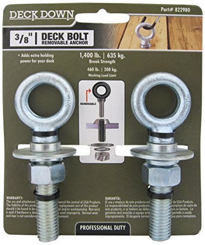 PROGRIP Deck Down 822980 Reusable Tie Down Anchor Bolts for - Want It All