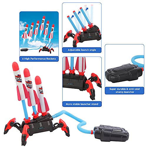 Toy Multiple Rocket Launcher for Kids, Shoots Up to 100 Feet, with 6 ...