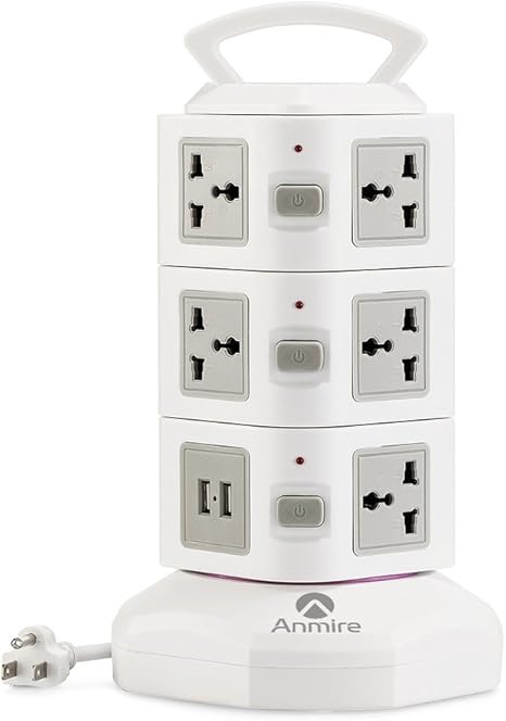 Amazon.com: Anmire Vertical Power Strip Multi-sockets 11 Outlets and 2 ...