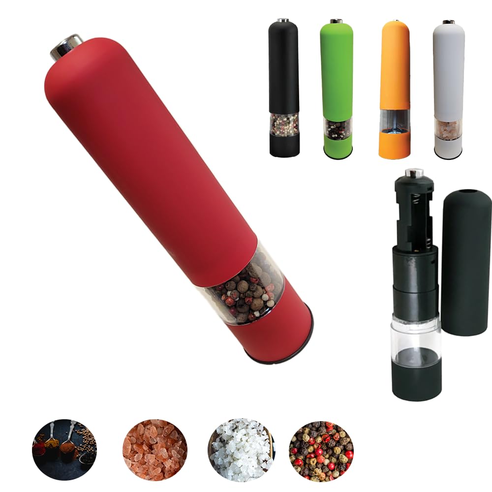 HIsource Electric Salt and Pepper Grinder - One-Handed Battery Operated ...