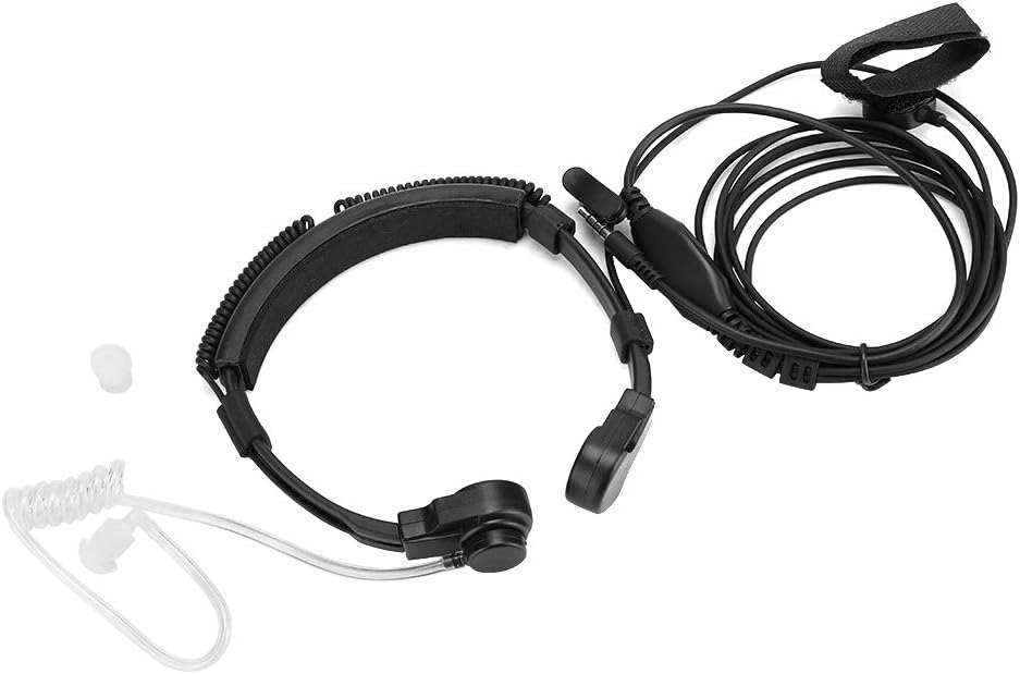 3.5mm Throat Mic Microphone Earphone, PTT Adjustable Concealed Air ...