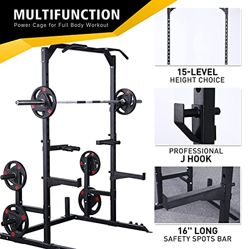 Mikolo Multi-Function Power Rack- Exercise Squat Stand Rack with J ...