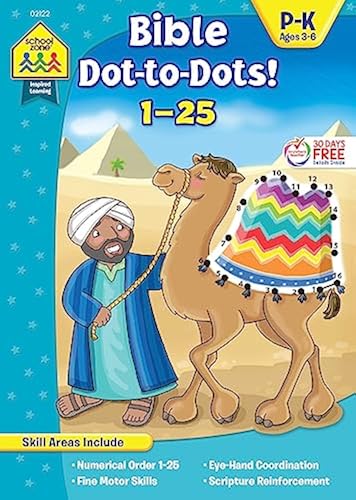 School Zone - Bible Dot-to-Dots! Numbers 1-25 Workbook - Ages 3 to 6 ...