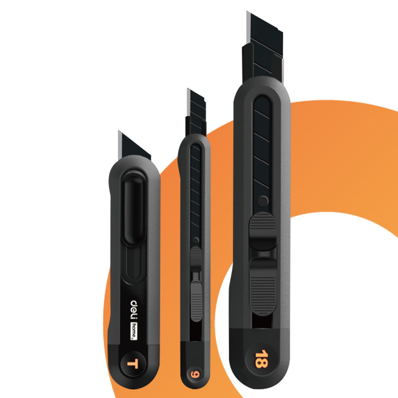 deli 3pcs Utility Knife Box Cutters Set, Retractable Box Opener, Sharp ...