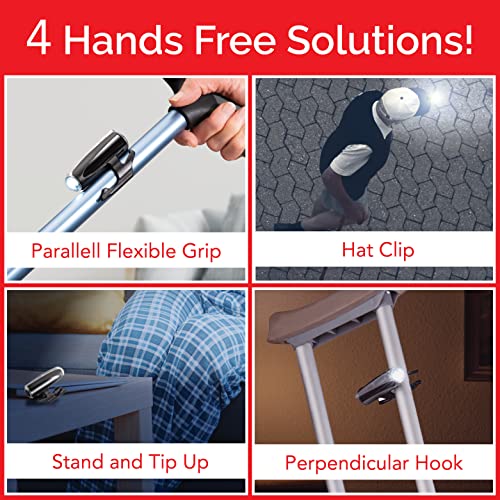 TipSee Light Co Cane-Lite Snap On Hands Free LED Flashlight | 100 Lumen ...