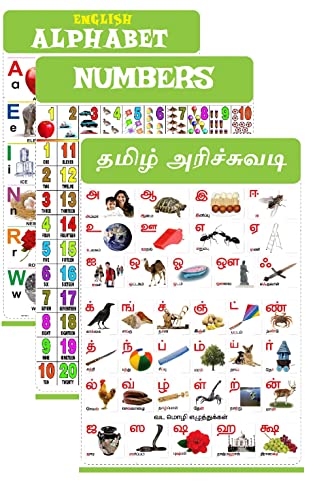 Buy Tamil Chart for Kids 47x65 cm (19x26 Inch) Mega Size (3 Charts ...