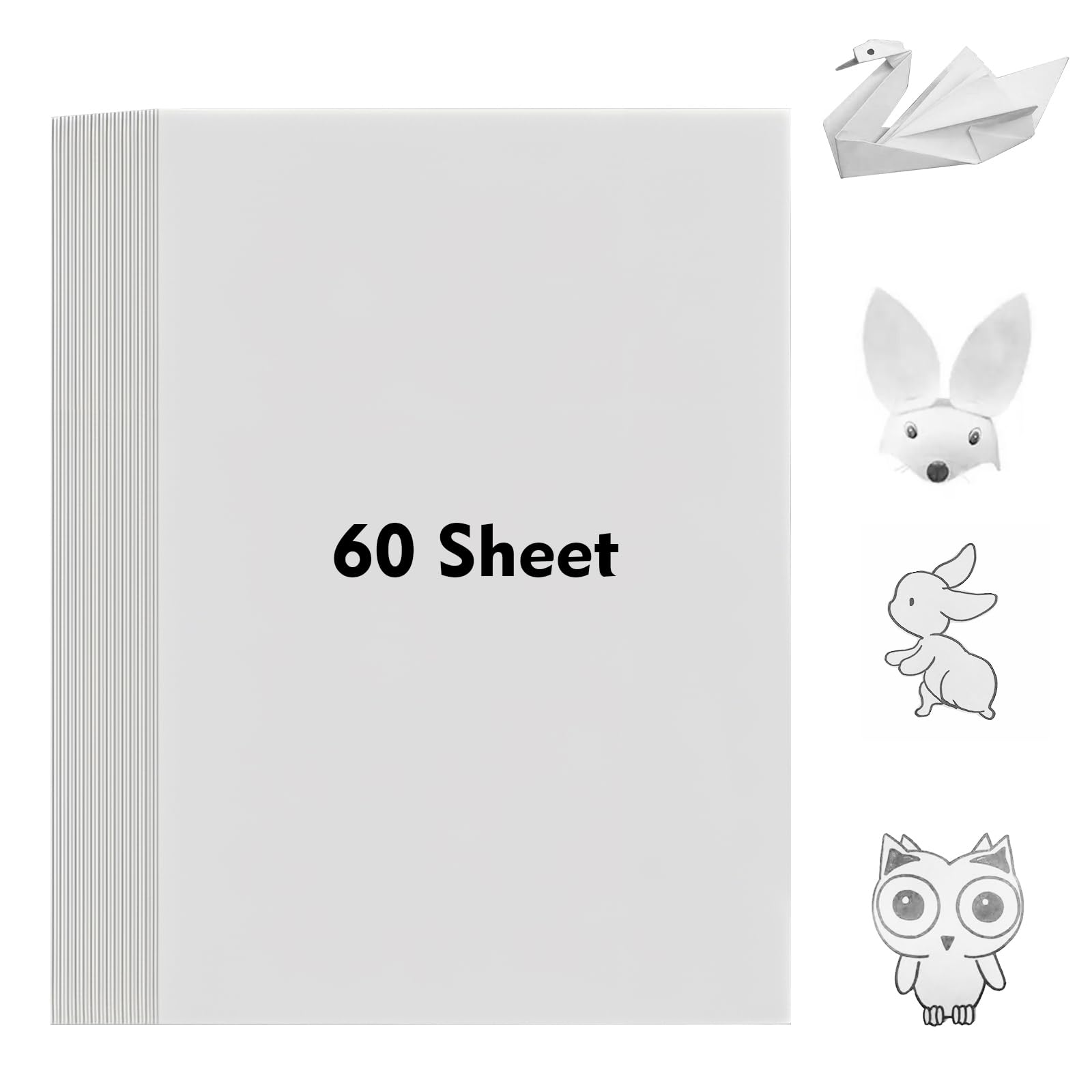 White Cardstock Paper, 60 Sheets Card Stock Thick Paper 92 lb Paper ...