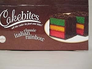 Amazon.com : Cakebites Classic Italian Rainbow Cake, Package of 24! Tri ...