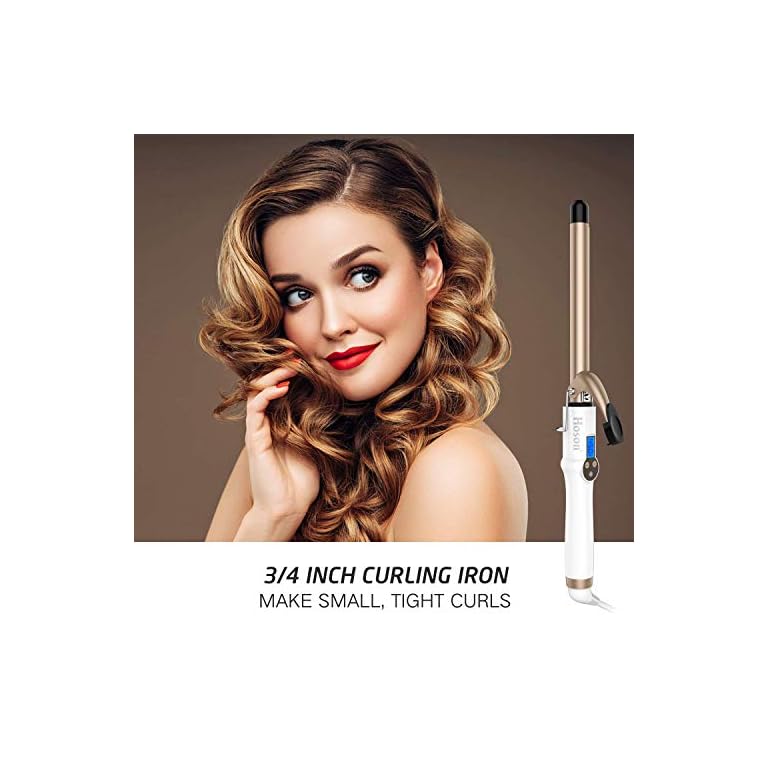 Hoson 3/4 Inch Curling Iron Professional, Ceramic Tourmaline Curl Wand ...