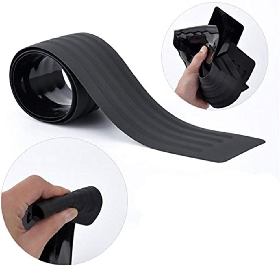 Car Rear Bumper Protector, Rear Bumper Guard Universal Flexible Rubber ...