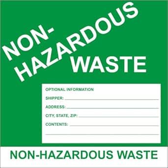 Amazon.com: Non-Hazardous Waste Label - 6" x 6" (Pack of 25 ...