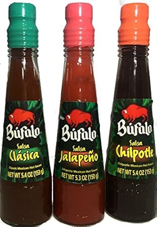 Amazon.com: Bufalo Salsa set of 3 : Jalapeno (5.3 oz) , Chipotle (5.3 ...